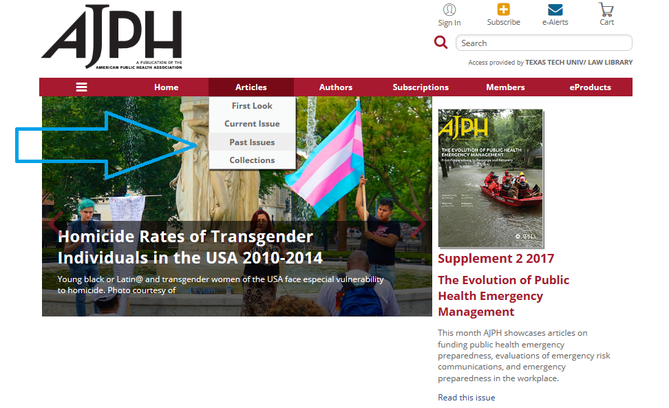 AJPH past issues from homepage – The Reporter